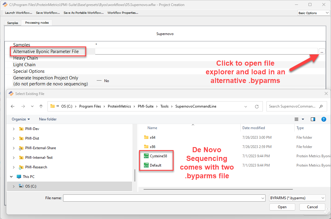 Alternative Byonic Parameter Files for Byos De Novo Sequencing ...