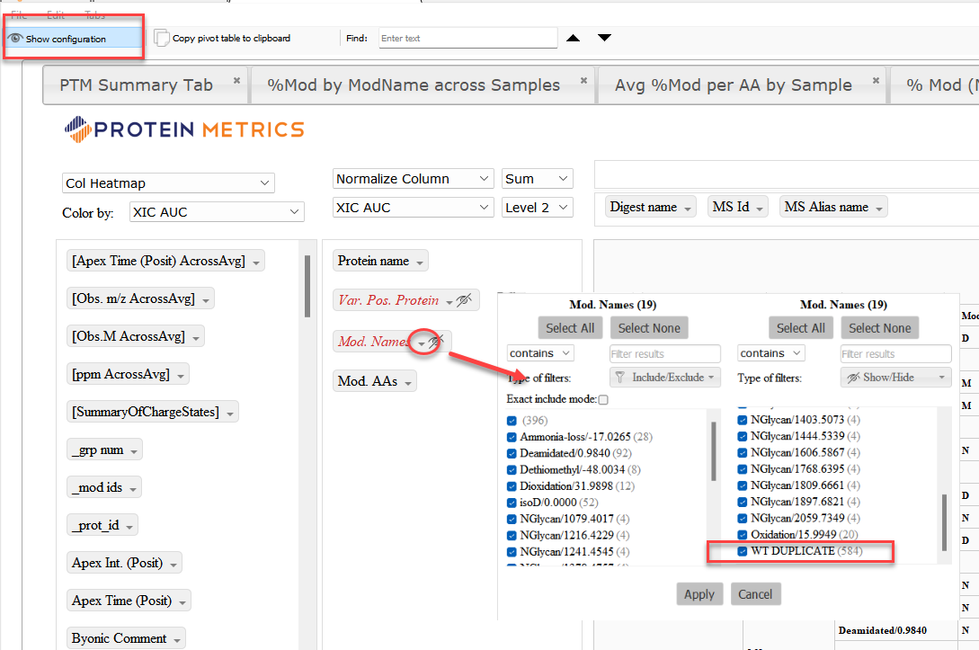 Quantification of Modifications in the Peptide Workflows – Protein Metrics