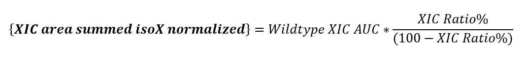 Byos PTM Quantitation Isotope Selection and {XIC area summed isoX ...