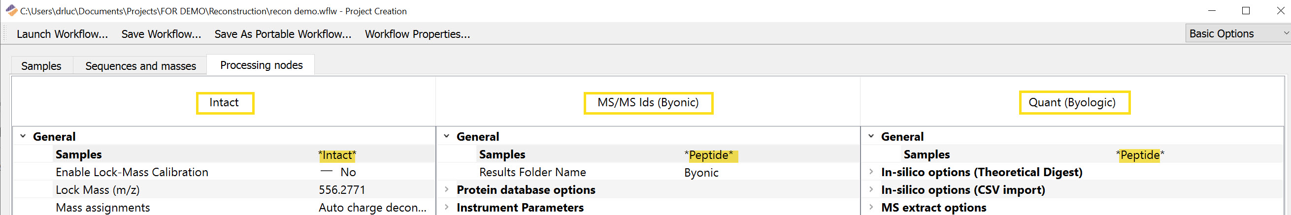 Intact Reconstruction Workflow – Protein Metrics