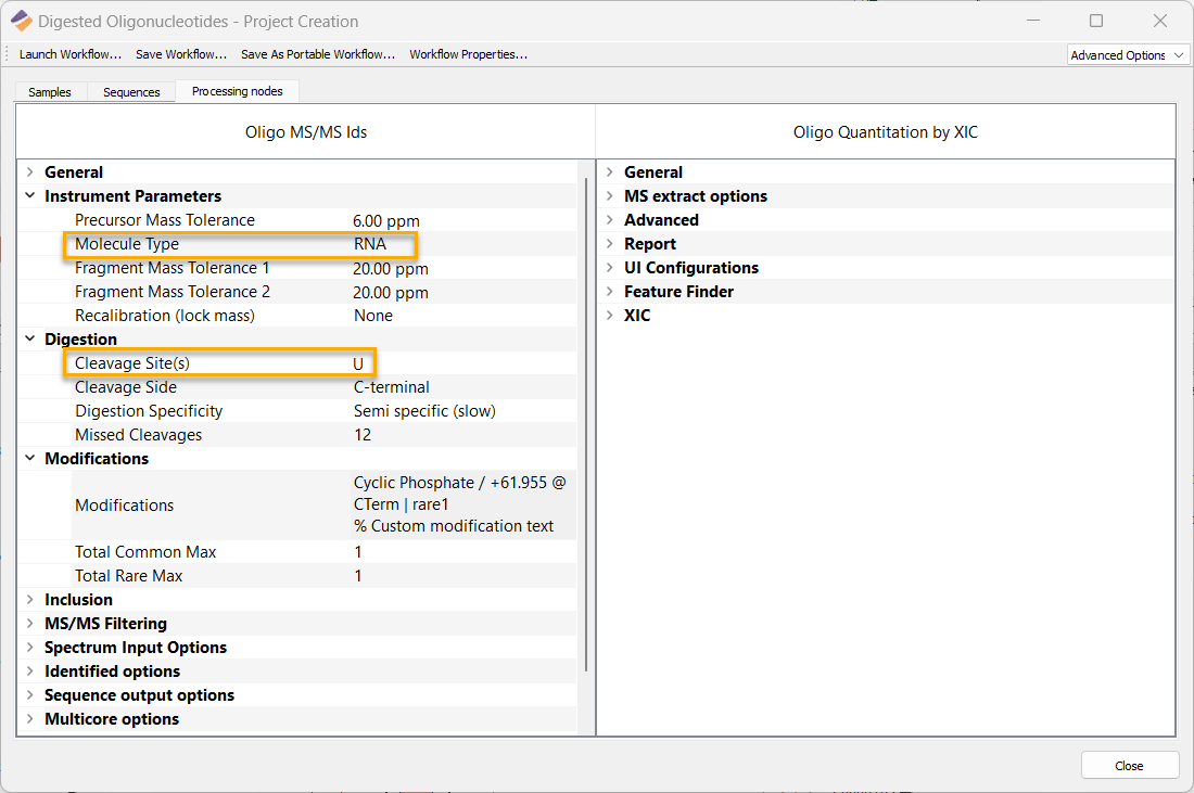 Digested Oligonucleotides Workflow Protein Metrics