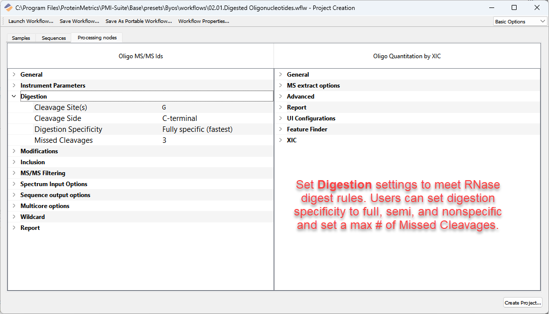 Byos Digested Oligonucleotide Workflow Setup Guide Protein Metrics